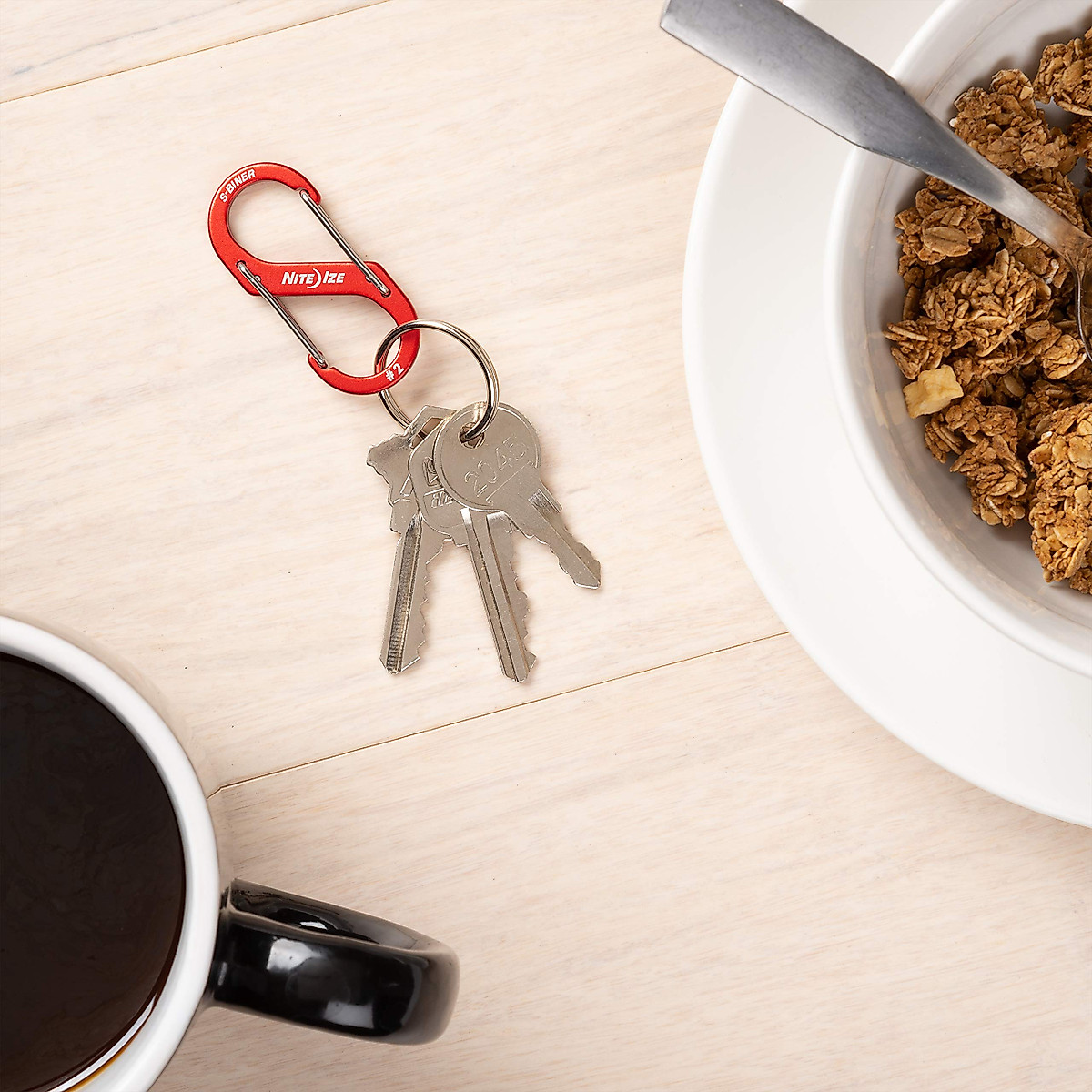 Nite Ize Dual Carabiner - Multiple S-Biner Sizes for Keys & Gear - Aluminum S-Biners for Car Keys, Keychains, & Camping Accessories - Size 2, Orange/Olive/Blue (3 Pack)