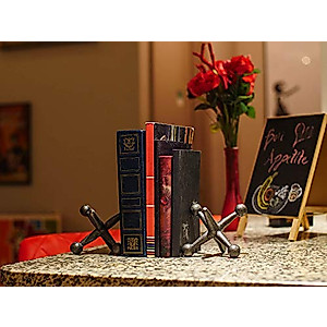Retro Matte Grey Cast Iron Giant Jack Decorative Bookends - Table Sculptures - Door Stops 3.75 Inches Long