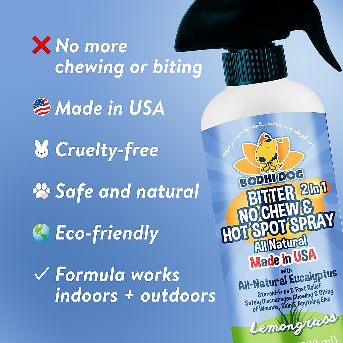 Bodhi Dog Bitter 2 in 1 No Chew 17oz + Peppermint Dental Water Addititve Bundle