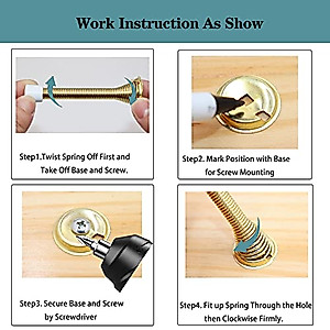 GLOBIZ 15 Pack Spring Door Stops Bright Brass 3-1/3”Heavy Duty Door Stops with Flexible Rustproof Spring Steel Wire and Durable Rubber Bumper Tips Noise Absorption Protect Door and Knob