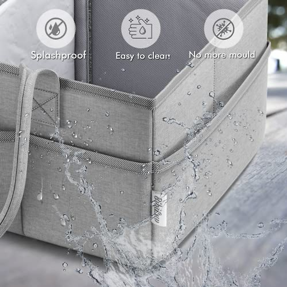 Baby Diaper Caddy Nursery Storage Bin and Car Organizer for Diapers and Baby Wipes Gray