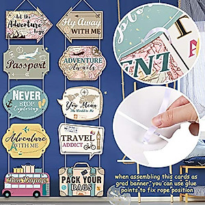 Travel Party Decorations Let The Adventure Begin Sign Travel Cutouts Bon Voyage Banner Adventure Signs Supplies Door Sign Travel Themed Birthday Party Wall Decoration Signs 10 Counts