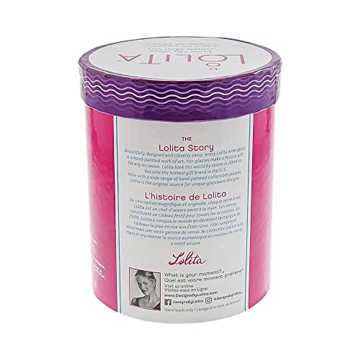 Enesco Designs by Lolita Field of Dreams Floral Hand-Painted Artisan Stemless Wine Glass, 20 Ounce, Multicolor