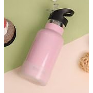 Kids Water Bottle with Straw Lids 12OZ Stainless Steel Small Drinking Bottle for School Little Girls Pink