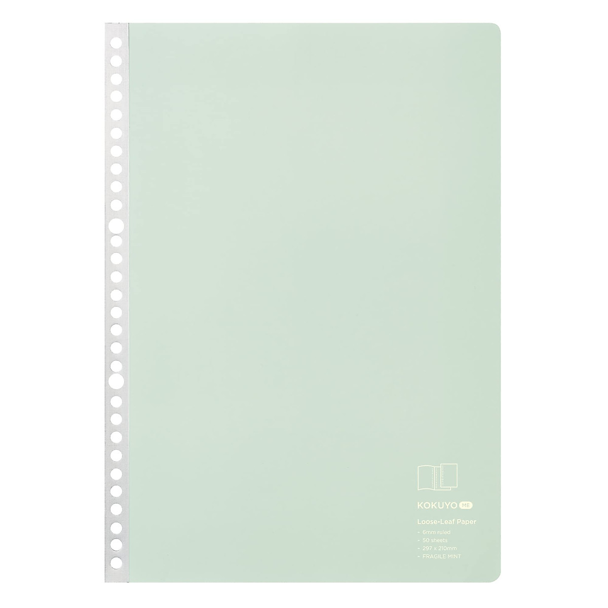 Kokuyo Me Loose Leaf Paper for Binders, Notebook Type, A4, 6mm Ruled, 30 Holes, 43 Lines, 50 Sheets, Japan Import (KME-LP916B-LG)
