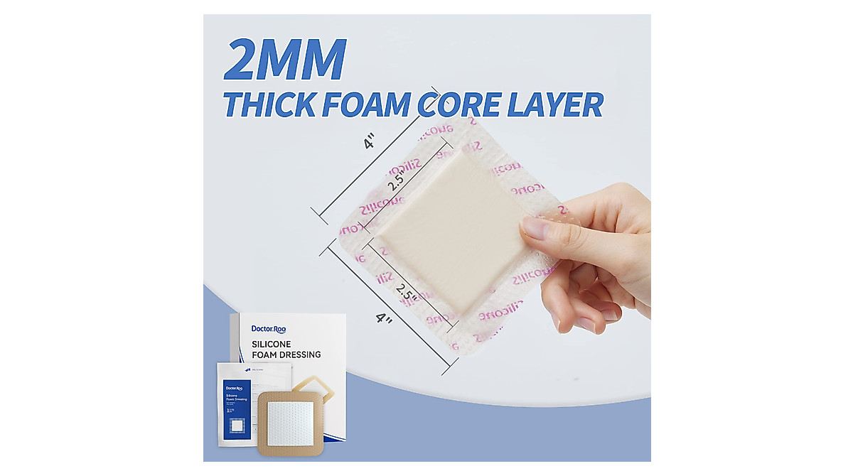 Doctor.Roo Silicone Foam Dressing 4x4 Waterproof Wound Bandage