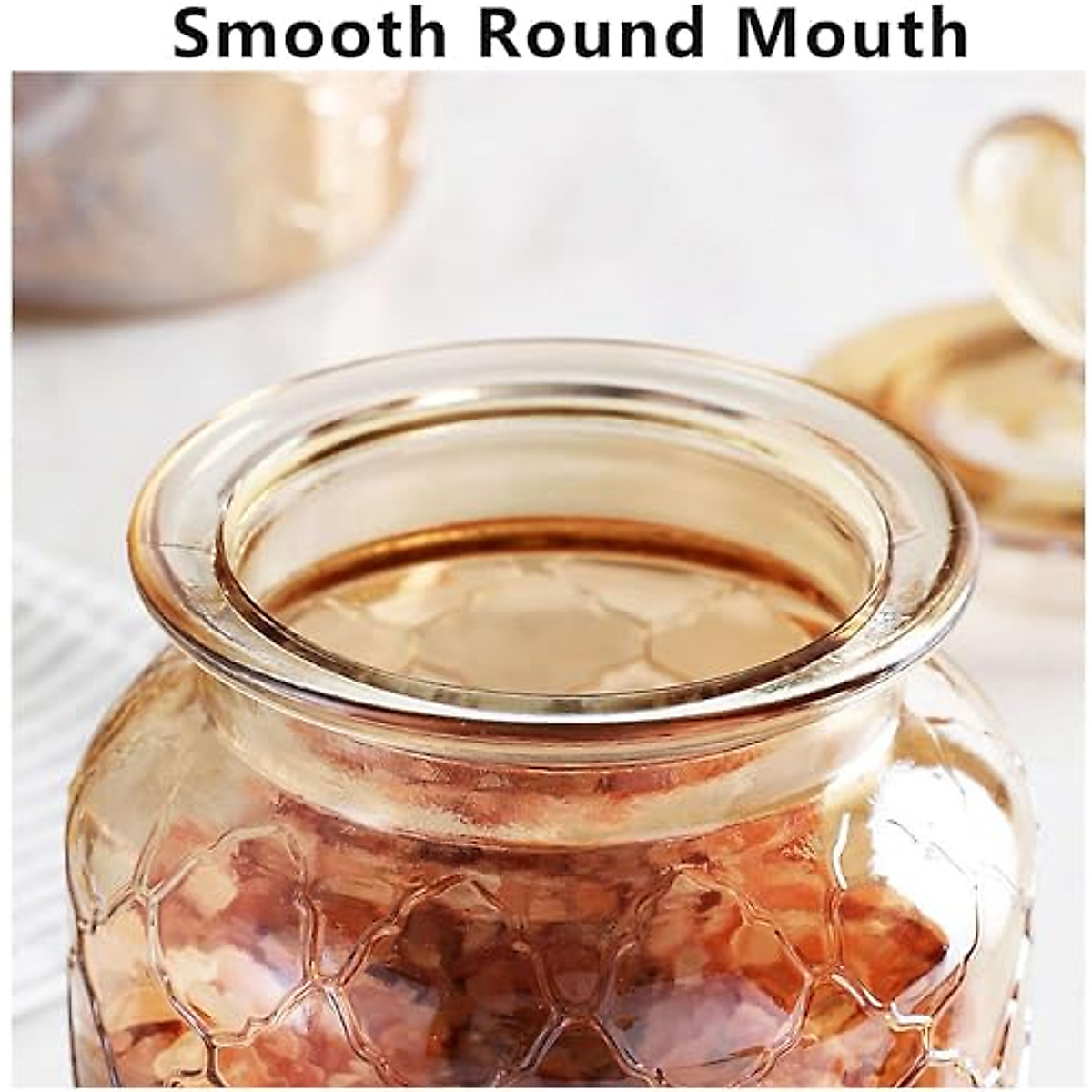 Glass Storage Jars - Clear Glass Candy Jar, Love Food Storage Pot For Cookies Snacks Dried Fruits And Nuts -grid-11 * 11 * 22.5cm (Color : Grid)