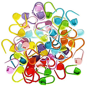 50 Pieces Colorful Knitting Markers Crochet Clips Crochet Pins Bulk Stitch Markers Locking Stitch Knitting Place Markers DIY Craft Plastic Safety Pins Weave Stitch Needle Clip Counter(10 Colors)