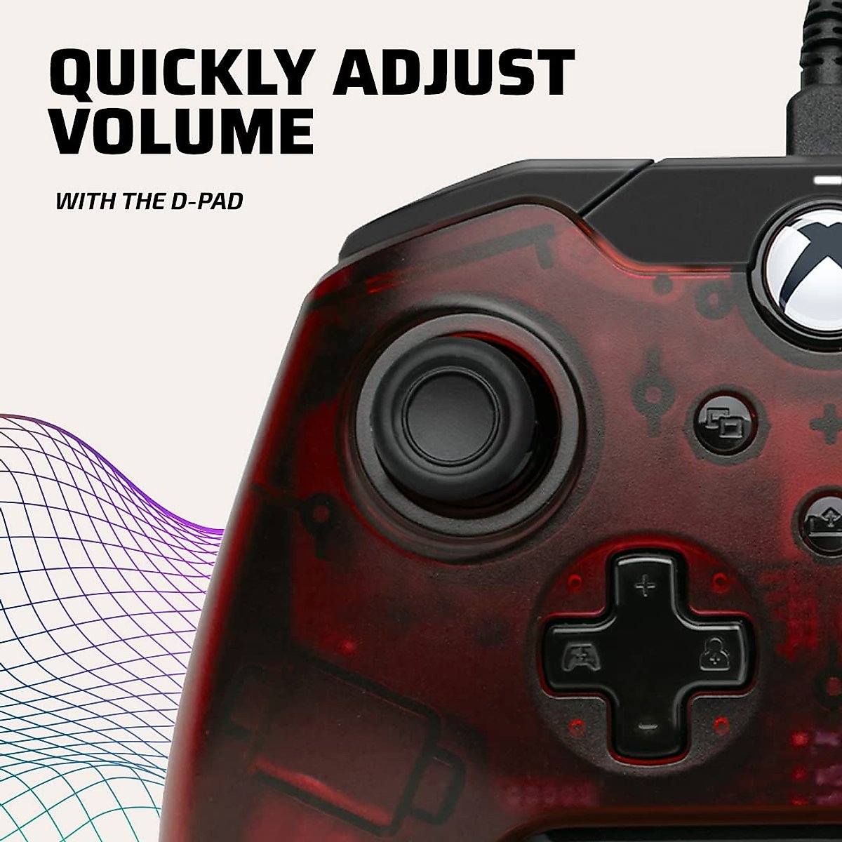 PDP Wired Game Controller - Xbox Series X|S, Xbox One, PC/Laptop Windows 10, Steam Gaming Controller - USB - Advanced Audio Controls - Dual Vibration Videogame Gamepad - Crimson Red