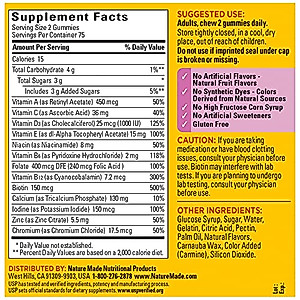 Nature Made Multivitamin For Her, Womens Multivitamin for Daily Nutritional Support, 150 Gummies, 75 Day Supply