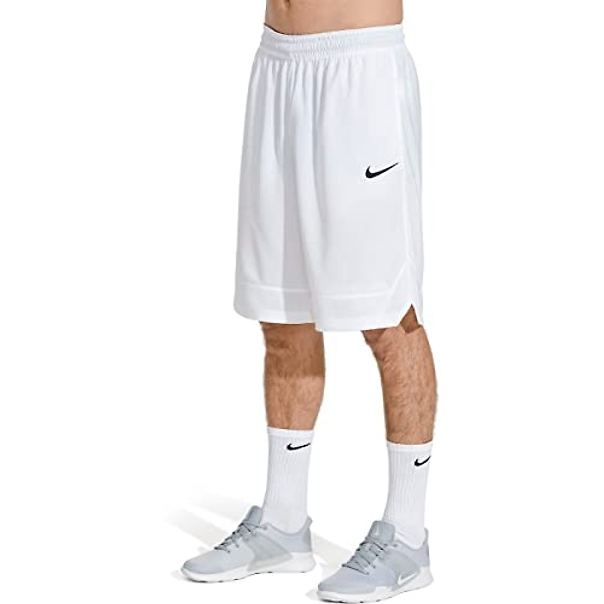 Nike Kids' Everyday Cotton Cushioned Crew Socks (6 Pair), White/Black, Small