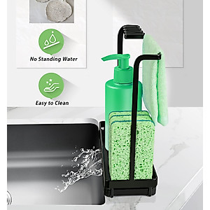 ideaglass Kitchen Sink Organization, Dish Cloth Holder, Kitchen Sink Caddy, Dish Rag Holder (Black)