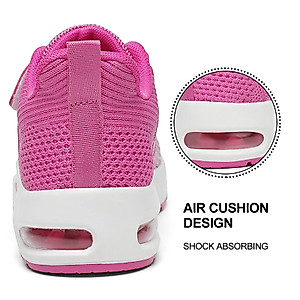 Mishansha Girls Boys Sport Tennis Shoes Toddler Kids Athletic Runnings Shoes Anti-Slip Outdoor Sneakers for Walking Playing Gym Rosy Size 2 Little Kid