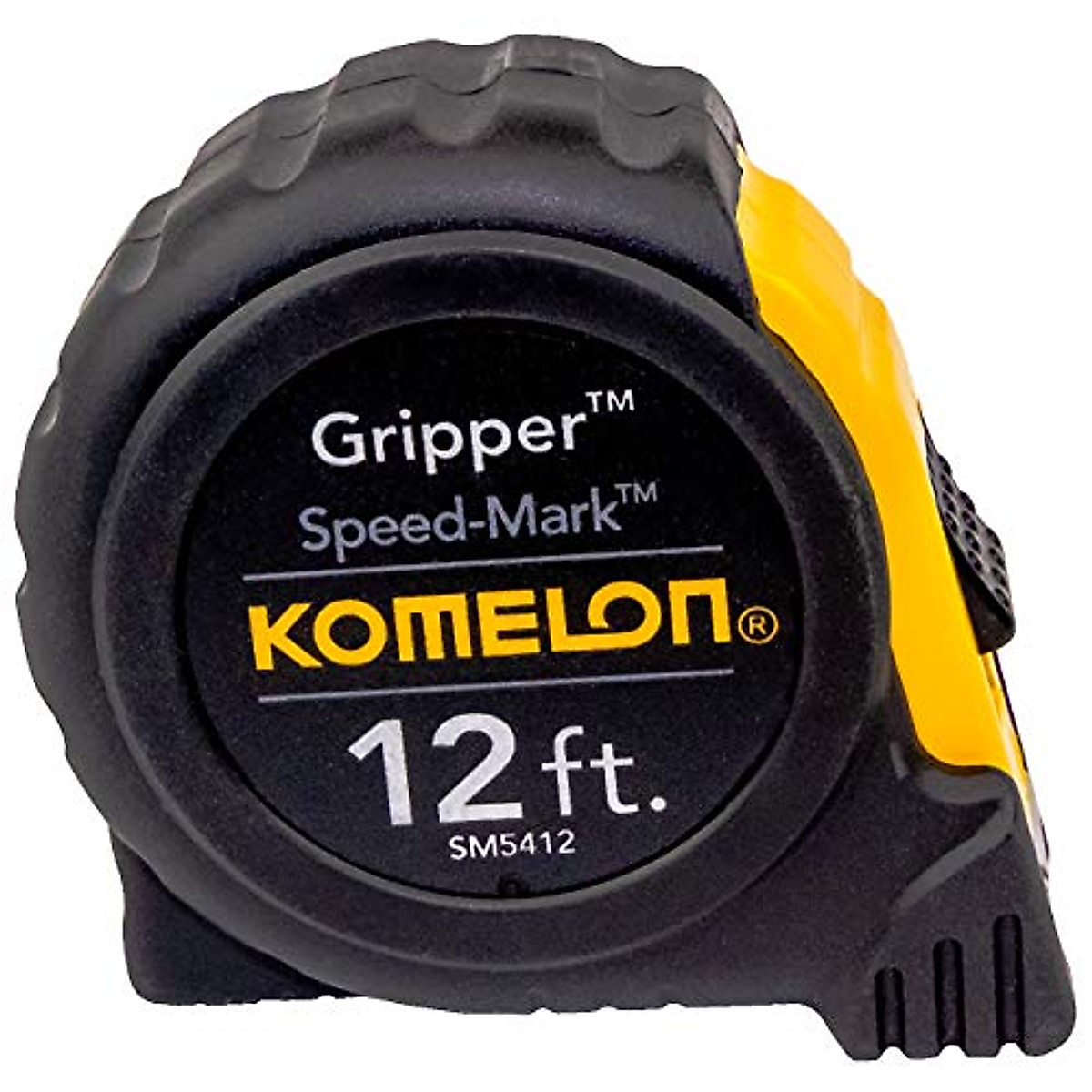 Komelon SM5412 Speed Mark Gripper Acrylic Coated Steel Blade Measuring Tape 5/8-Inch x 12-Feet, White