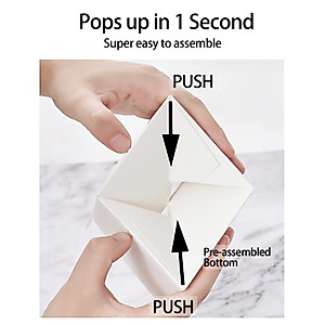 Happyhiram Cupcake Boxes 50 Pcs White Individual Cupcake Box, Single Cupcake Containers Cardboard Holders with Inserts and Window for Muffins Cocoa Bombs Packaging Togo Boxes for Birthdays Showers Party Favors Packing