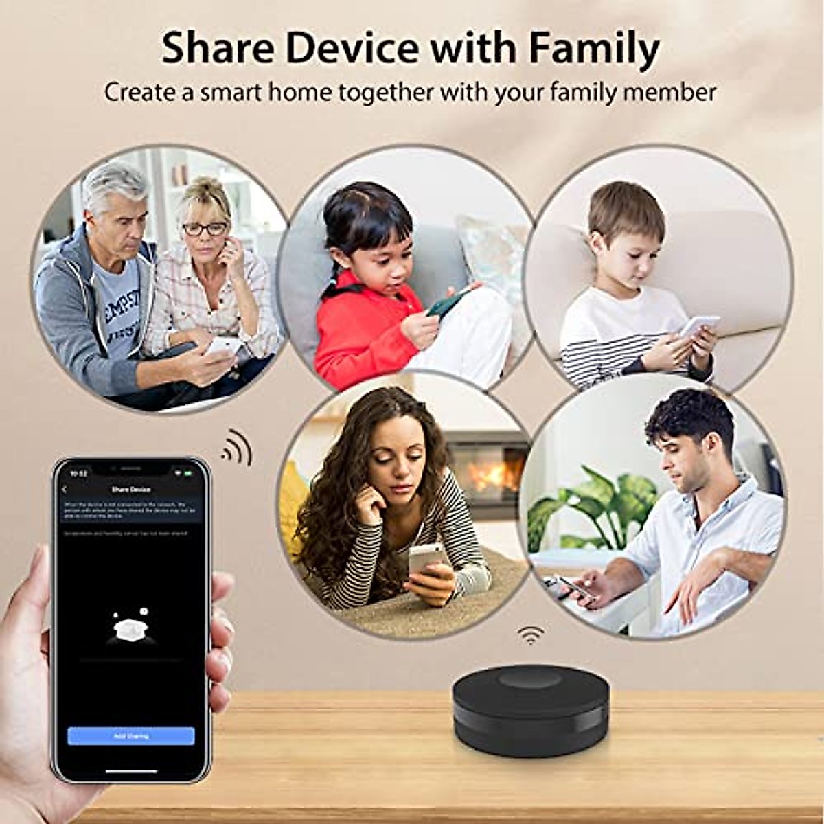 Smart IR RF Universal Remote: Infrared WiFi Remote Controller, IR/RF Smart Home Hub, IR Emitter and RF Blaster for Fan AC TV DVD, Tuya/Smart Life App Control, Compatible with Alexa Google Assistant