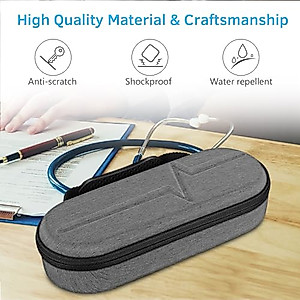 SKYREH Bundle: Stethoscope Holder Clip, PU Leather Stethoscope Hip Holder + Stethoscope Hard EVA Case Shockproof Travel Storage Bag for 3M Littmann Classic III, 3M Littmann Cardiology IV