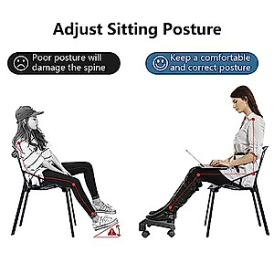 Foot Rest for Under Desk with Massage Surface and Rollers, Ergonomic Foot Stool with Casters Relieving Pressure for Office Home