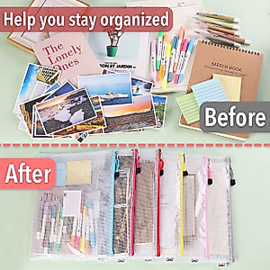 Mr. Pen- Mesh Zipper Pouch, A4, 6 Pack, Zipper Pouch with Label Pocket, Plastic Mesh Zipper Pouch, Large Mesh Zipper Pouch, Mesh Zipper Pouch Large, Zipper Pouch Bags, Board Game Storage