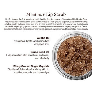 Sara Happ The Lip Scrub: Pink Grapefruit Sugar Scrub for Dry Lips - Gently Exfoliate, Polish, and Revitalize Lips with Vitamin E and Jojoba & Grape Oils, Vegan, 0.5 oz.