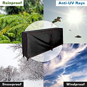 SnugNiture 8ft Firewood Log Rack Cover, 600D Oxford Heavy Duty Waterproof Outdoor Protection Cover with PVC Backing for Firewood Rack