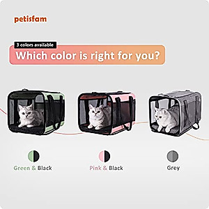 Top Load Soft Pet Carrier for Large and Medium Cats, 2 Kitties. Sturdy, Well-Ventilated, Cozy, Collapsible, Easy to get cat in
