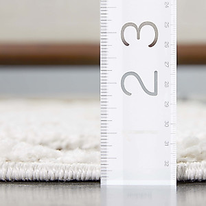 Well Woven Cenar Beige Flat-Weave Hi-Low Pile Diamond Medallion Stripes Moroccan Tribal 5'3" x 7'3" Area Rug