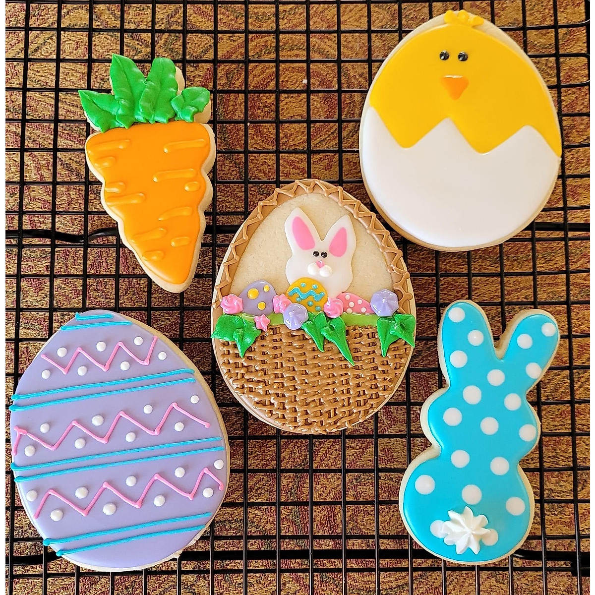 Easter Cookie Cutters, 3 Pieces Carrot Egg Bunny Rabbite Shapes Cookie Cutters Stain Steel Sets Holiday Themed Party Supplies