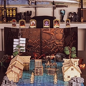 DND Dungeon Prison Cage Miniatures Set of 3 Wood Dice Jails 28mm Fantasy Terrain for Dungeons & Dragons, Warhammer, Pathfinder and Tabletop RPG