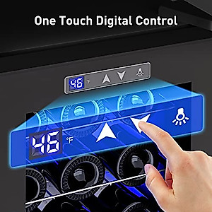 IsEasy 12 Bottle Wine Cooler, Mini Wine Cellar Adjust Temp 46°F-66°F Quiet Freestanding Wine Refrigerator Counter Top Bar Fridge for Kitchen, Home Bar, RV (UPGRADE)