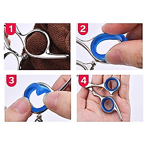 ConStore 10pcs Soft Silicone Scissors Finger Ring Sizer Inserts Barber Hairdressing Shears Thumb Ring Grips Inserts for Grooming Scissors Pet Shears (Purplr)