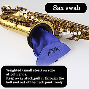 Saxophone Sax cleaning Care Maintenance Kit,Key Oil,Cork Grease,Swab,Cleaning Cloth,Thumb Rest,Mouthpiece Brush and More