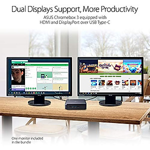 ASUS Celeron Chromebox and 24" Full HD Monitor with ChromeOS keyboard-mouse Bundle Kit