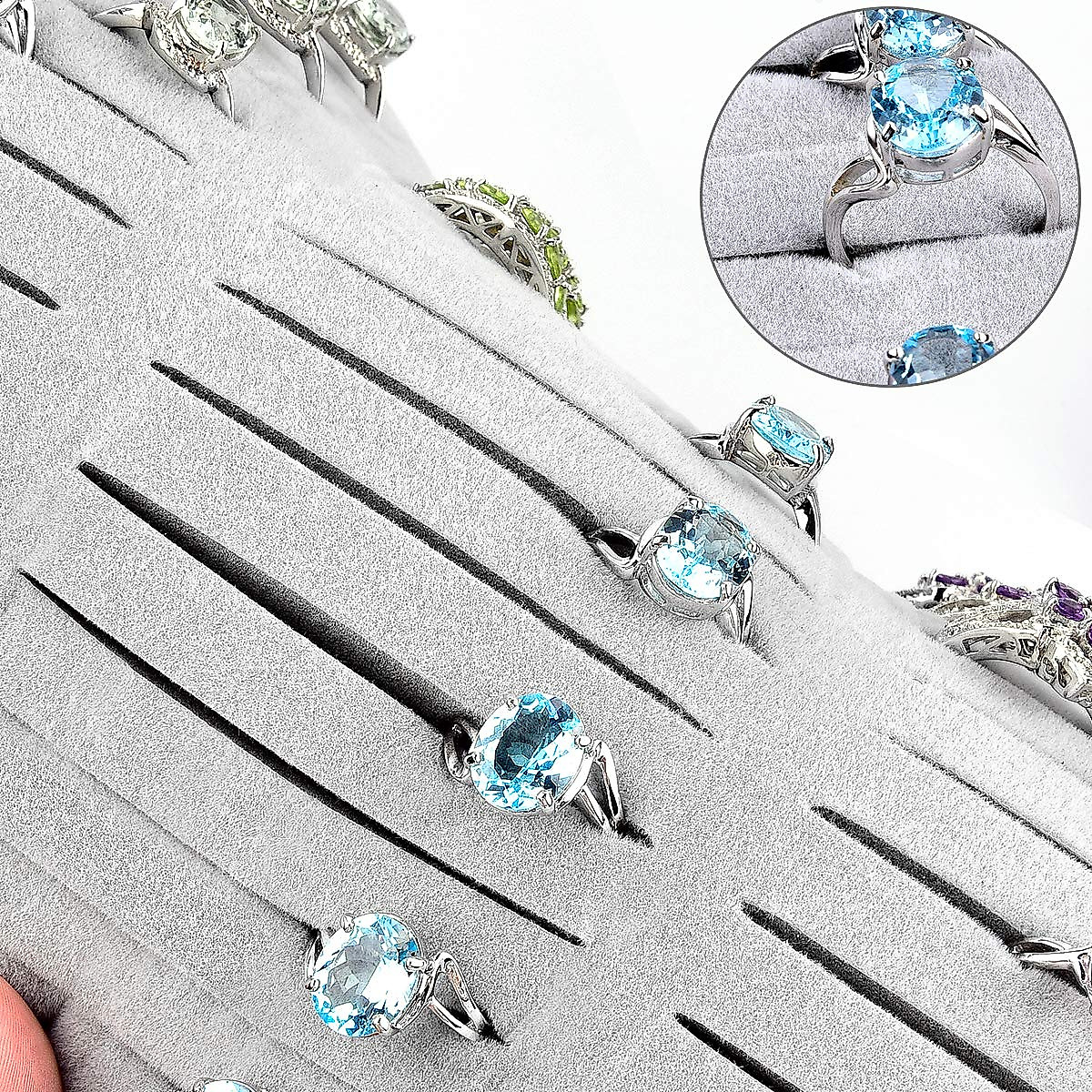 GWCASE Ring Organizer Storage Case - Jewelry Ring Display Collector Box with 42 Slots. Rings Tray Holder Showcase Fits for 50+ Rings, Earrings, Brooches and Cufflinks (Box Only)