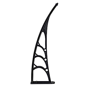 Window Awning Door Canopy, Outdoor Polycarbonate Cover Outdoor Front Door Patio Canopy UV Rain Snow Sunlight Protection (40" x 32", White Canopy/Black Bracket)