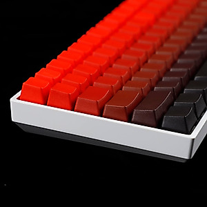 YMDK 124 Keys ANSI ISO Dyed Red Gradient PBT OEM Profile Keycap for 104 87 61 64 68 84 96 MX Switches Mechanical Gaming Keyboard (Red Gradient)