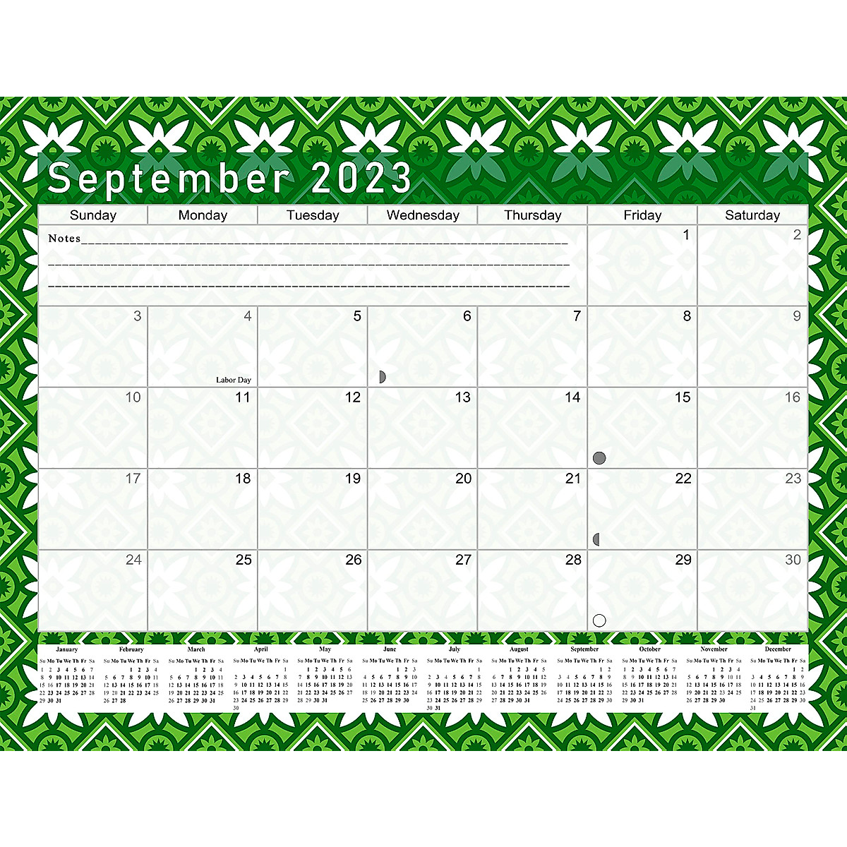 2023-2024 Calendar 16 Months Student Calendar/Planner for 3-Ring Binder, Desk, or Wall -v016