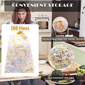 160pcs Fresh Keeping Bags Canning Lids, Plastic Sealing Elastic Stretch Adjustable Bowl Lids,Bowl Covers for Bread Proofing.