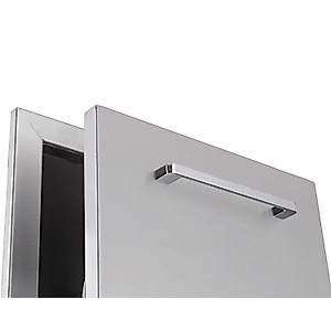 yuxiangBBQ Pull-Out Double Trash Drawer Stainless Steel Outdoor Kitchen Trash Drawer Storage for Two 10 Gallon Commercial Wastebaskets