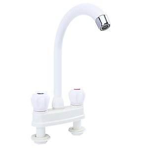 Plastic Open/inch Rotate Faucet Kitchen Faucets Practical Sink Decor Bathtub To Sinks Household Handle Two Quickly for Basin White Bathroom Double