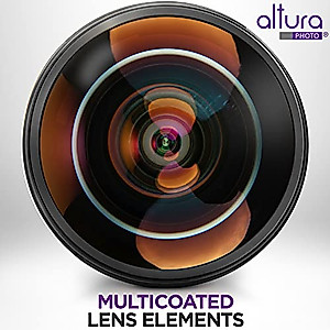 Altura Photo 8mm f/3.0 Professional for Canon Wide Angle Lens Aspherical Fisheye Lens for Canon EOS 90D 80D 77D Rebel T8i T7 T7i T6i T6s T6 T100 SL2 SL3 DSLR Cameras with Canon EF Lens Mount