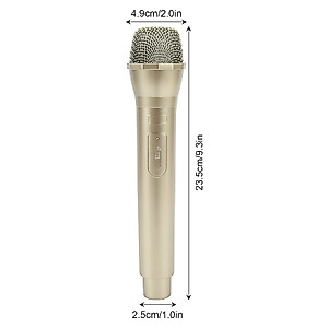 Shanrya Fake Microphone for Singing, Plastic Prop Mic Prop Microphone with 1 X Prop Microphone for Parties(Gold)