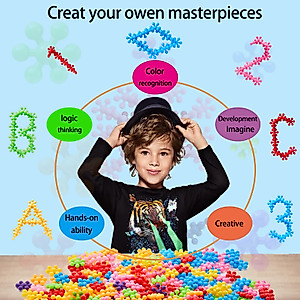 220 Pcs Building Blocks Toys,Interlocking Solid Plastic Building Blocks Set Early STEM Educational Toy for Preschool Kids,Sorting and Stacking Blocks,Promotes Fine Motor Skills & Sensory Development