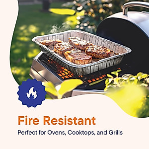 Aluminum Pans 9x13 Disposable Foil Pans [30-Pack] Heavy-Duty Baking Pans, Half-Size Deep Steam Table Pans - Tin Foil Pans Great for Cooking, Baking, Heating, Storing, Food Prepping by Stack Man