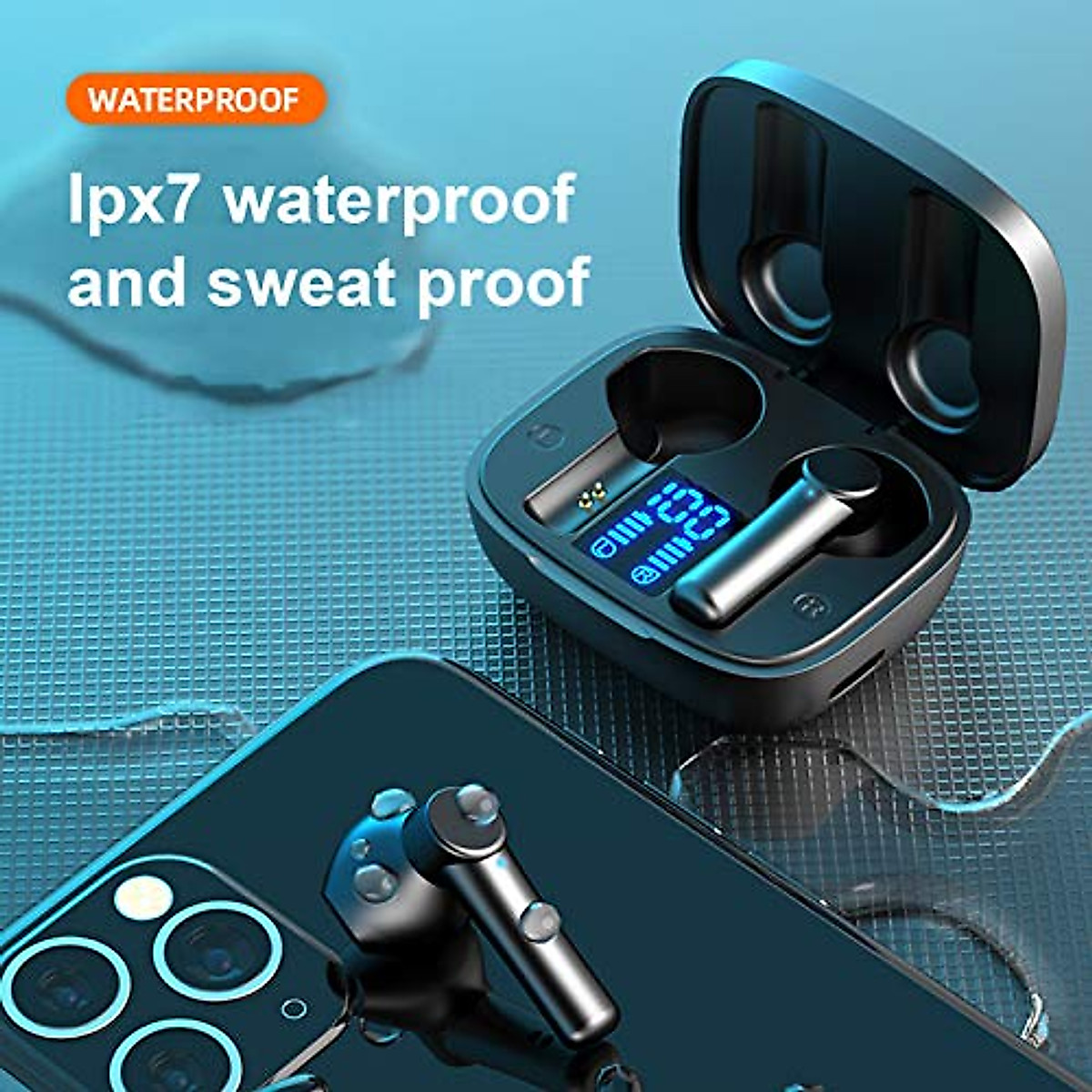 Gaweb Earphones, LB-8 Headphones Low Latency Long Standby ABS Clear Sound Wireless Earbuds for Work - Pink