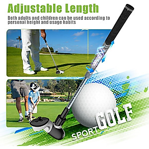 YOGES Adjustable Length VR Golf Club Handle for Meta Quest 3S/Quest 3/Oculus Quest 2, 90 Degree Virtual Reality Baseball Controller Attachment, Simulator Real Golf Game (ONLY for Right Controller)