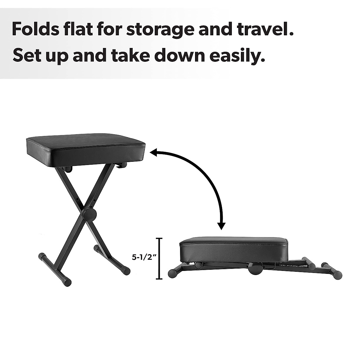 Hamzer Premium Heavy Duty Adjustable Piano and Keyboard Bench Seat