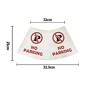 BATTIFE 2 Pack NO Parking Reflective Collars for Traffic Safety Cones, High Visible Signs for Driveway Road Outdoor Use [Cone Not Include]