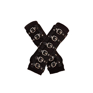 Pretty Attitude Goth Arm Warmers Buckle Armwarmer Gothic Gloves Emo Accessories
