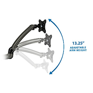 Mount-It! MI-4PC313G Triple Desk Monitor Mount, Gray